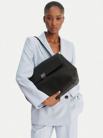 Calvin Klein Handtasche Calvin Klein Emblem Hw Pebble Satchel LV04F3494G Schwarz