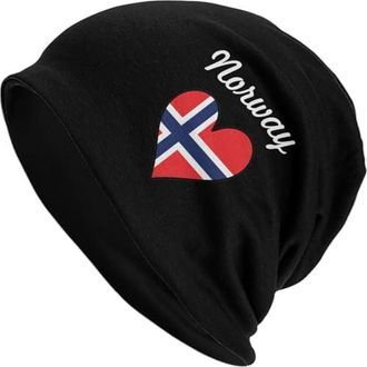 Generic Bonnet Tricoté Drapeau De La Norvège Respirant Knit Cuffed Beanie Amples Watch Hat pour Sports Course
