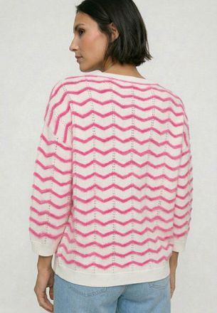 Olsen Strickpullover Pullover mit Allover-Dessin und 3/4-&Auml;rmeln