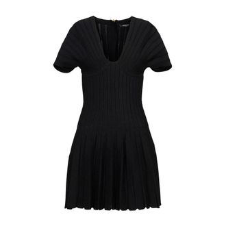 Balmain Gekr&auml;useltes Strick-Kurzkleid - - Dresses - Damen - Schwarzk - M