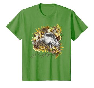 Harry Potter Hufflepuff Floral Badger Mascot T-Shirt