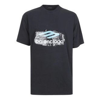 Balenciaga Oversized T-Shirt mit kurzen &Auml;rmeln - - Tops - Herren - Schwarzk - M