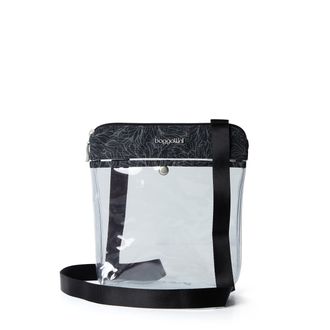 Baggallini Damen Transparente Stadion Durchsichtige Taschen-Umhängetasche, Midnight Blossom Print
