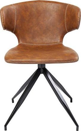 Kare Design Design St&uuml;hle Rusty, 2er Set, Braun, Polsterstuhl, Kreuzstichnaht, Komfortabel, Vintage, Retro, Esszimmer, Konferenzzimmer, Home Office, 79x55x54 cm (