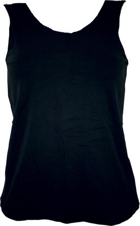 Guru Shop Goa Psytrance Top, Pixi Top, R&uuml;ckenfreies Boho Top - Schwarz, Damen, Baumwolle, Size:L