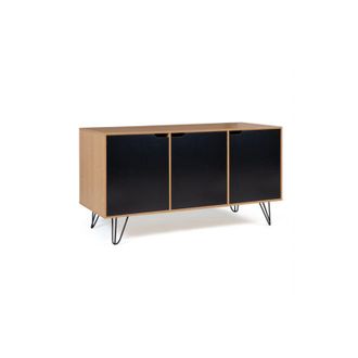 IDMarket Niedriges Vintage Sideboard 113 cm noemi 3 Holzt&uuml;ren Dornfu&szlig;