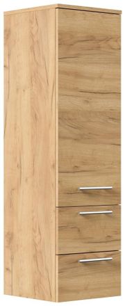Magnolia Home Hochschrank 120 cm mit Glaseinlagen Farbe Eiche Gold