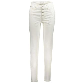 Calvin Klein Wei&szlig;e Baumwoll Mom Jeans mit Logo - - Jeans - Damen - Wei&szlig; - W25 L32