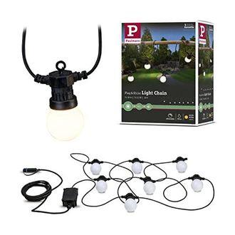 Paulmann 94165 Outdoor Plug&Shine Guirlande extérieur, IP44, 3000K, 7x5lm, 24V, Blanc