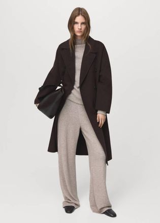 Mango Gerade Hose mit Stretchbund mittelbraun - Damen - 3XL - MANGO