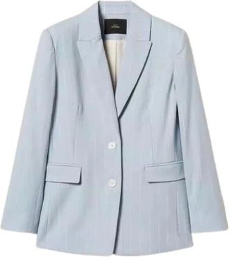 Twinset Femme, Vestes, Bleu, Taille: 42 FR Blazer &agrave; rayures