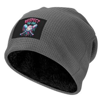 Ahdyr Bonnet en Maille gaufr&eacute;e, Polaire, Chaud, pour lhiver, Noir, pour Hommes et Femmes