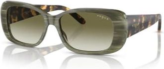 Vogue Lunettes de soleil Vogue VO 2606 S 30728E Green Horn Clear Gradient Dark, Green Horn Clear Gradient Dark, 55/15/135, Corne verte dégradé clair foncé, 
