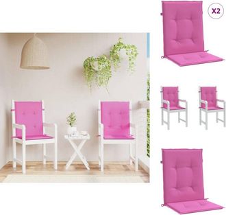 vidaXL Niedriglehner-Auflagen 2 Stk. Rosa Stoff - Niedriglehner Auflagen - Gartenstuhlkissen - Sitzkissen Outdoor - Wasserfeste Kissen - Sofa Kissen