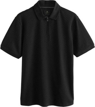 Next Poloshirt Strukturiertes Polo-Shirt mit RV-Kragen (1-tlg)