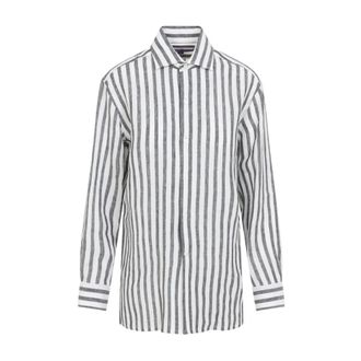 Ralph Lauren Capri Gestreiftes Leinenhemd - - Blouses & Shirts - Damen - Mehrfarbig - XS