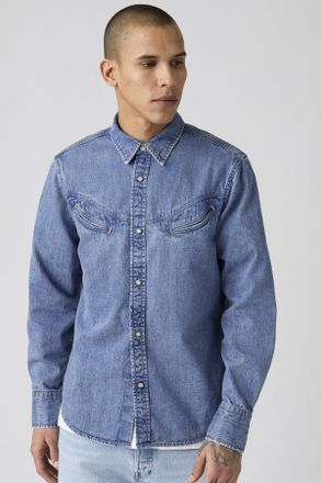 Levi's Chemise Western Smiley - Homme - Bleu / Just A Smile Med Indigo - S