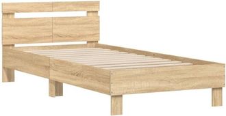 vidaXL Bettgestell ohne Matratze mit Kopfteil Sonoma-Eiche 100x200 cm Vidaxl
