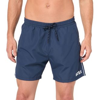 BOSS Herren Standard Medium Length Solid Swim Trunk Badehose, Crisp Navy, L