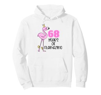 BDAZ 68 Years of Flamazing Flamingo Design Beach 68th Birthday Pullover Hoodie