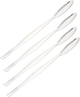 Artibetter 4 St&uuml;ck Krabben Essbesteck aus 304 St&uuml;ck Edelstahl Krabben Gabel L&ouml;ffel mit Polierter Oberfl&auml;che f&uuml;r Meeresfr&uuml;chte Praktisches Krabbenwerkzeug zum Kra