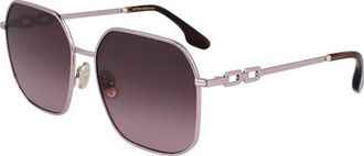 Victoria Beckham VB232S 601 Rose Sunglasses Woman Metallo, Square, 58
