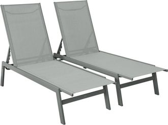 Sweeek 2er-Set Multipositions-Liegen aus Stahl