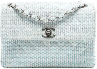 Chanel Hobo Bags - CC Quilted Tweed Chain Flap - Gr. unisize - in Wei&szlig; - f&uuml;r Damen