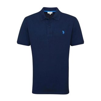 U.S.Polo Association Kurzarm Baumwolle Polo Logo T-Shirt - - Tops - Herren - Blau - L
