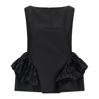 Dries Van Noten Casey Woll- und Seidentop - - Tops - Damen - Schwarzk - M