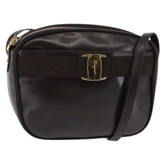 Ferragamo Sac bandouli&egrave;re en cuir Pre-owned - Femme - Pre-owned - Brun - Taille: ONE Size