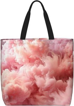 Generic Nuage Roses Sac Fourre-Tout L&eacute;ger Tote Bag Grand Sac Fourre Tout Pour Shopping Quotidienne Travail