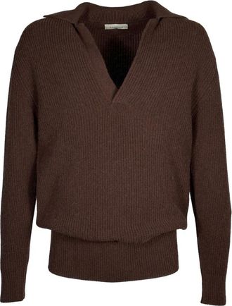 Laneus Femme, Pulls, Brun, Taille: 34 FR V-neck Knit