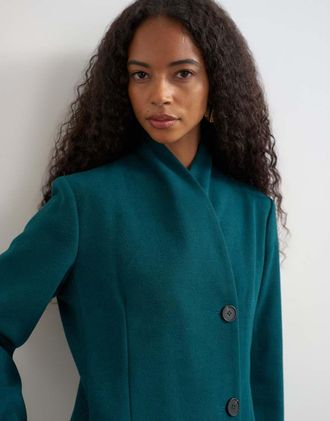 Topshop manteau blazer habill&eacute; bleu canard-Pas de couleur