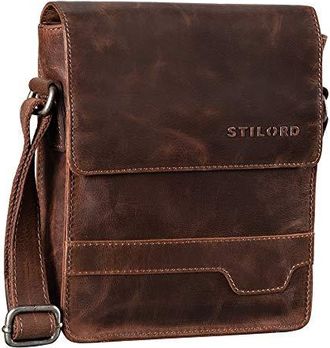 STILORD Sven Sac Bandoulière Homme en Cuir Petit Cuir Sacoche Sac Messager Sac à Main Vintage DIN A5 Sac en Cuir véritable, Couleur:Crunchy - Marron Scuro