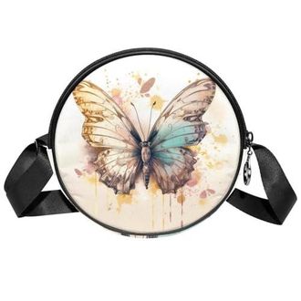 Generic Sac &agrave; bandouli&egrave;re rond pour femme, petit sac &agrave; bandouli&egrave;re vintage avec fermeture &eacute;clair, bretelles r&eacute;glables, style d&eacute;contract&eacute; pour femmes et filles