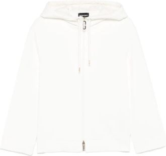 Emporio Armani hoodie &agrave; fermeture zipp&eacute;e - Blanc