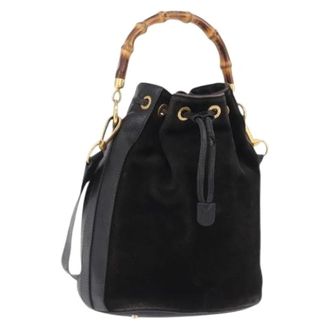 Gucci Pre-owned Sac seau en daim - Femme - Pre-owned - Noir - Taille: ONE Size