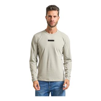 Yes-Zee YES Zee, Homme, Tops, Gris, Taille: 2XL T-Shirt en Coton &agrave; Manches Longues
