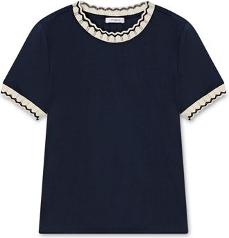Motivi Femme, Tops, Bleu, Taille: 40 FR T-shirt &agrave; bords en maille