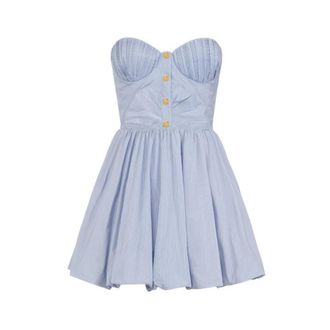 Elisabetta Franchi Femme, Robes, Bleu, Taille: 38 FR Mini-robe en taffetas de nylon ray&eacute;