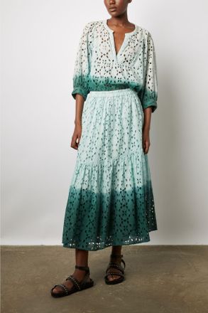 Gerard Darel Jupe broderies tie and dye - DERINE - Vert deau