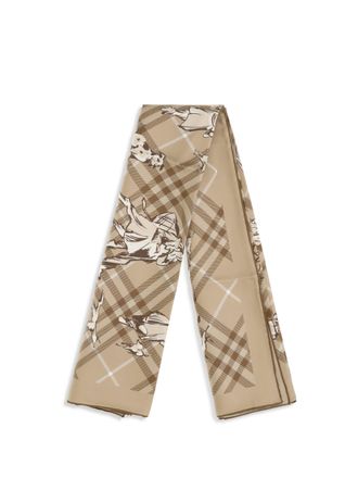 Burberry Check Silk Twill Scarf - Beige