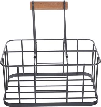 BESPORTBLE Eisen Bierflaschenhalter mit Griff Tragbarer Flaschenträger Getränke Flaschenkasten Organizer für Zuhause und Outdoor