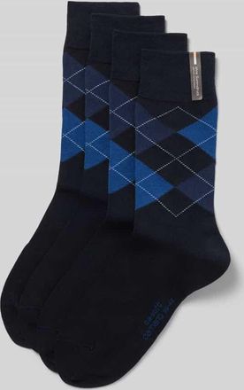 Camano Socken aus Baumwoll-Mix mit Logo-Stitching im 4er-Pack