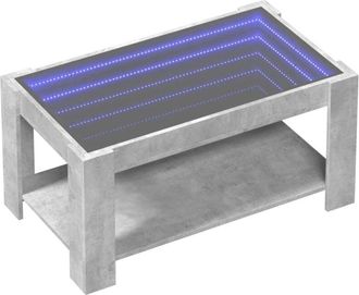 vidaXL LED-Couchtisch Betongrau 93x53x45 cm Holzwerkstoff Vidaxl