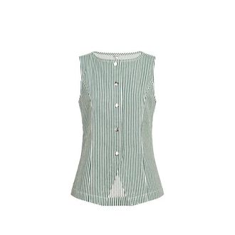 Object Veste sans manches &agrave; rayures Sanni en coton m&eacute;lang&eacute;