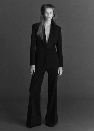 Mango Blazer &agrave; revers satin&eacute;s noir - Femme - XS - MANGO