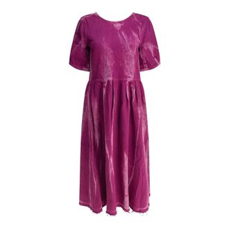 Ganni Robe midi pliss&eacute;e &agrave; boucle - Femme - Robes - Violet - Taille: 36 FR