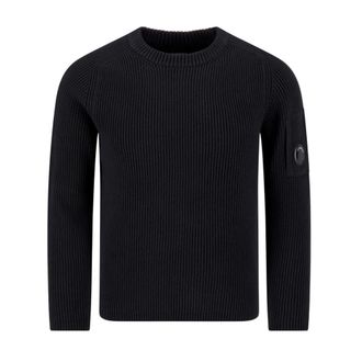 C.P. Company Pullover mit Rundhalsausschnitt und Rippstrick - - Knitwear - Herren - Schwarzk - M